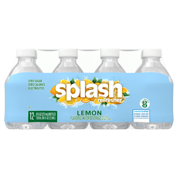 Splash Refresher™ Lemon Flavor Water Beverage 8 Fl Oz Plastic Bottles ...