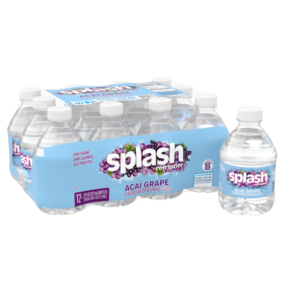 Splash Refresher™ Acai Grape Flavor Water Beverage 8 Fl Oz Plastic Bottles (24 Pack)