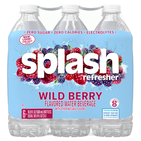 Splash Refresher™ Wild Berry Flavored Water | 16 ounce 24-Pack ...