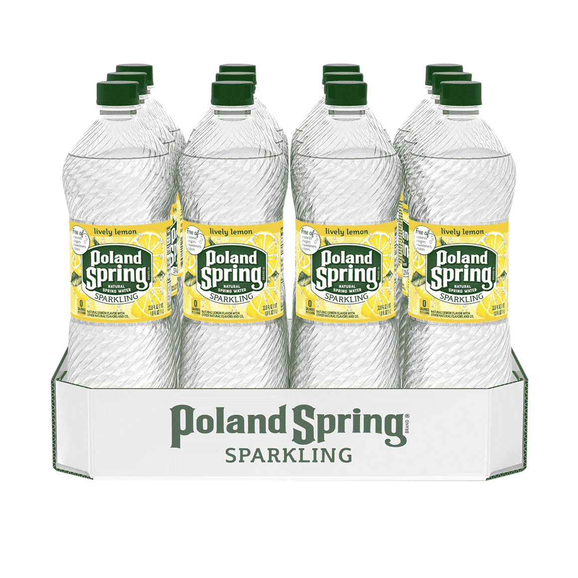 Poland Spring® Lemon Sparkling Water | 1 Liter 12-Pack | ReadyRefresh