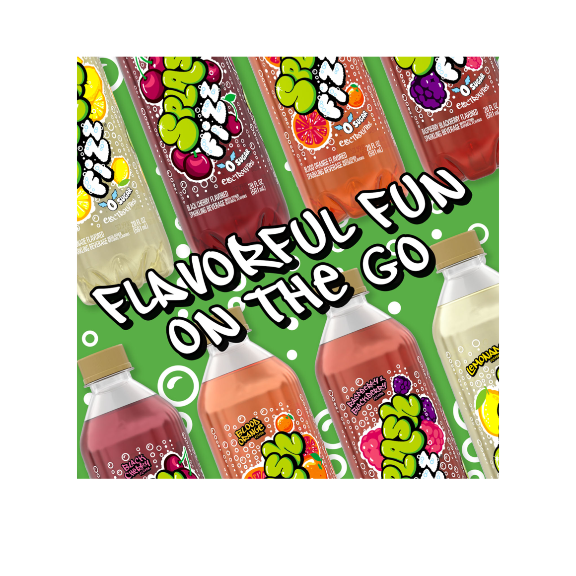 Splash Fizz™ Black Cherry Flavor Sparkling Water Beverage 20 Fl Oz Plastic Bottles (12 Pack)